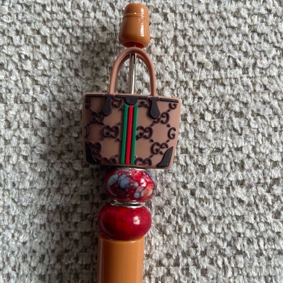 Gucci | Office | Gucci Tan And Red Designer Pen | Poshmark
